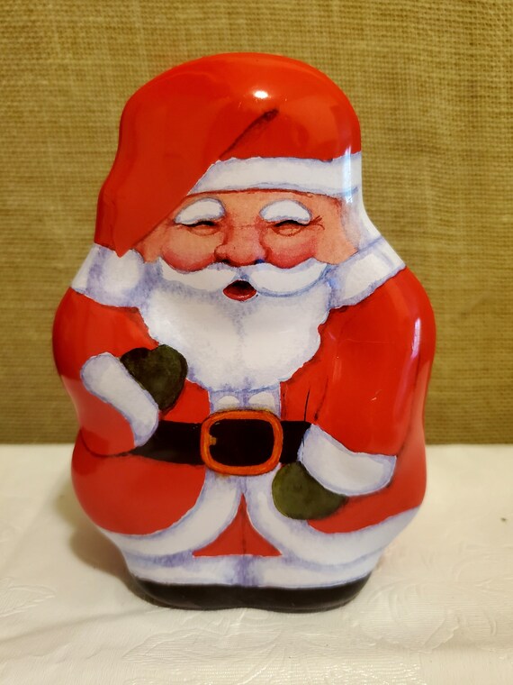 Chubby Short Santa Fillable Christmas Candy Metal Tin Red Suit - Etsy
