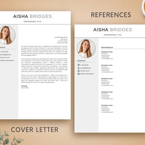 Professional & Modern Resume Template for CANVA Resume Design CV ...