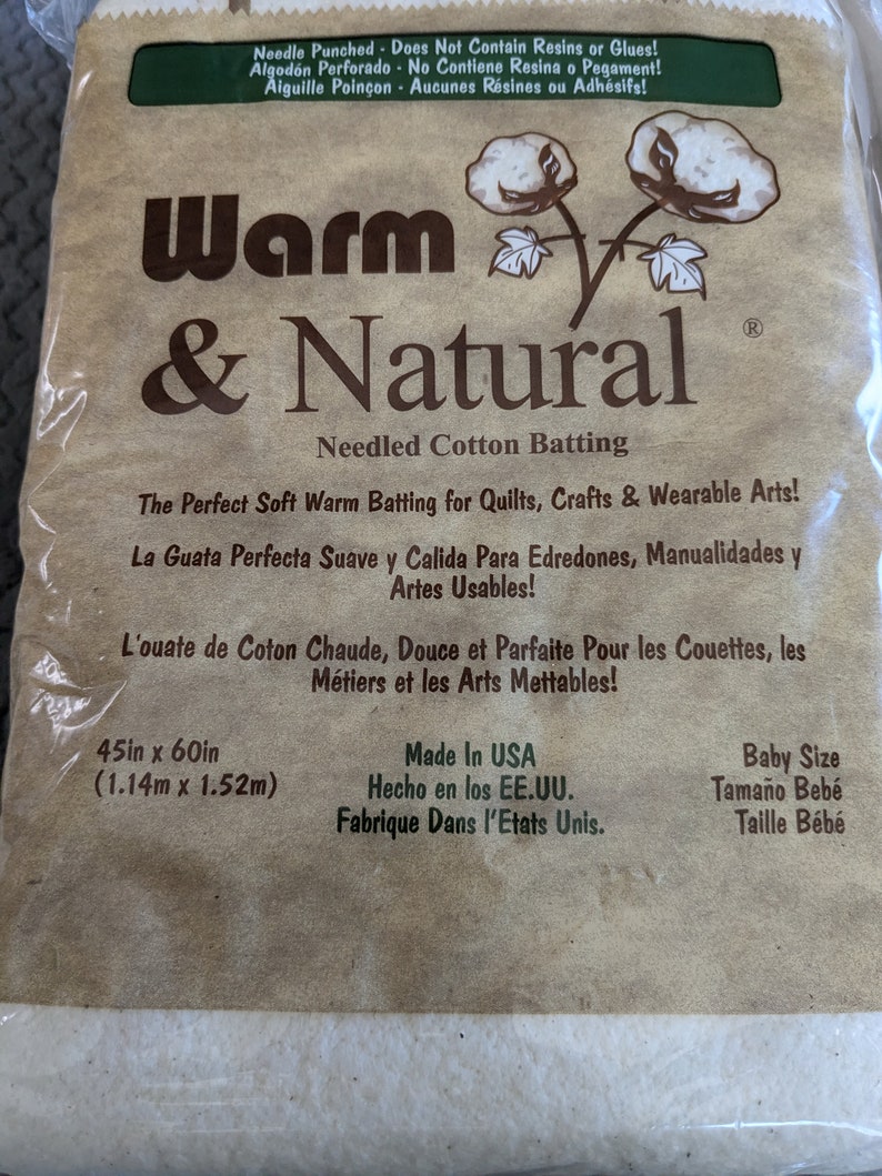 Warm and Natural Needled Cotton Batting for Quilting, Quilt Wadding for ...