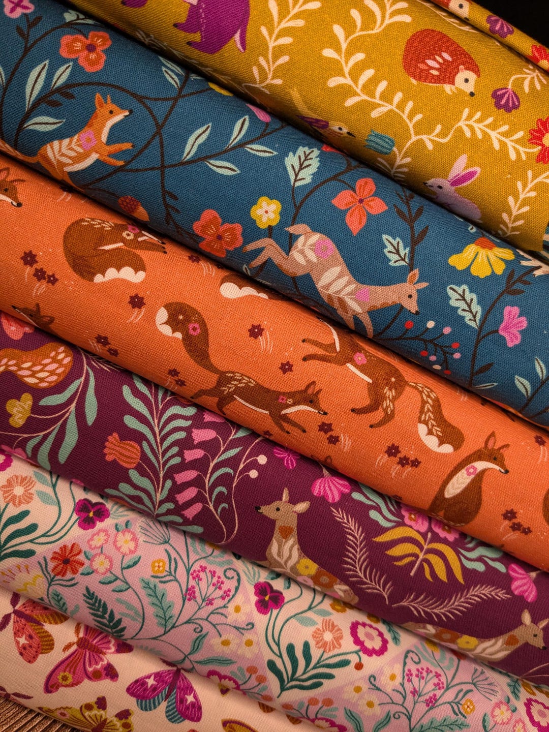 Woodland Creatures Cotton Fabric by the Yard | Foxes, Animals, Nursery ...