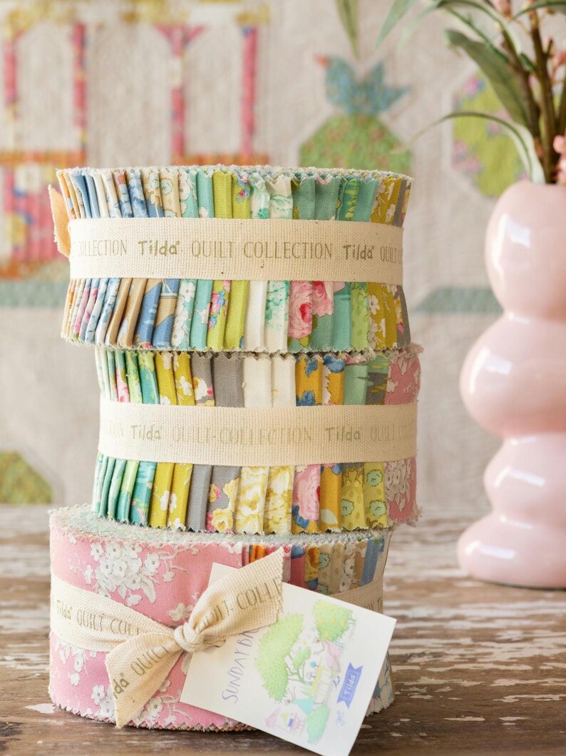 Tilda Fabric Bundle Pastel Floral Sunday Brunch Collection Layer Cake ...