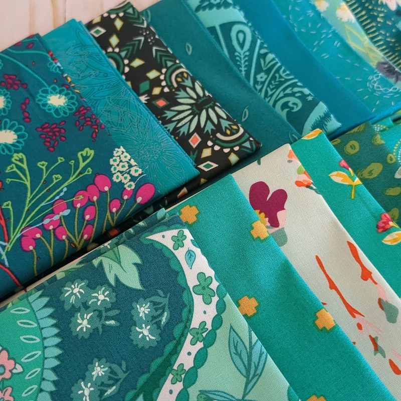 Purple Teal Fabric - Etsy