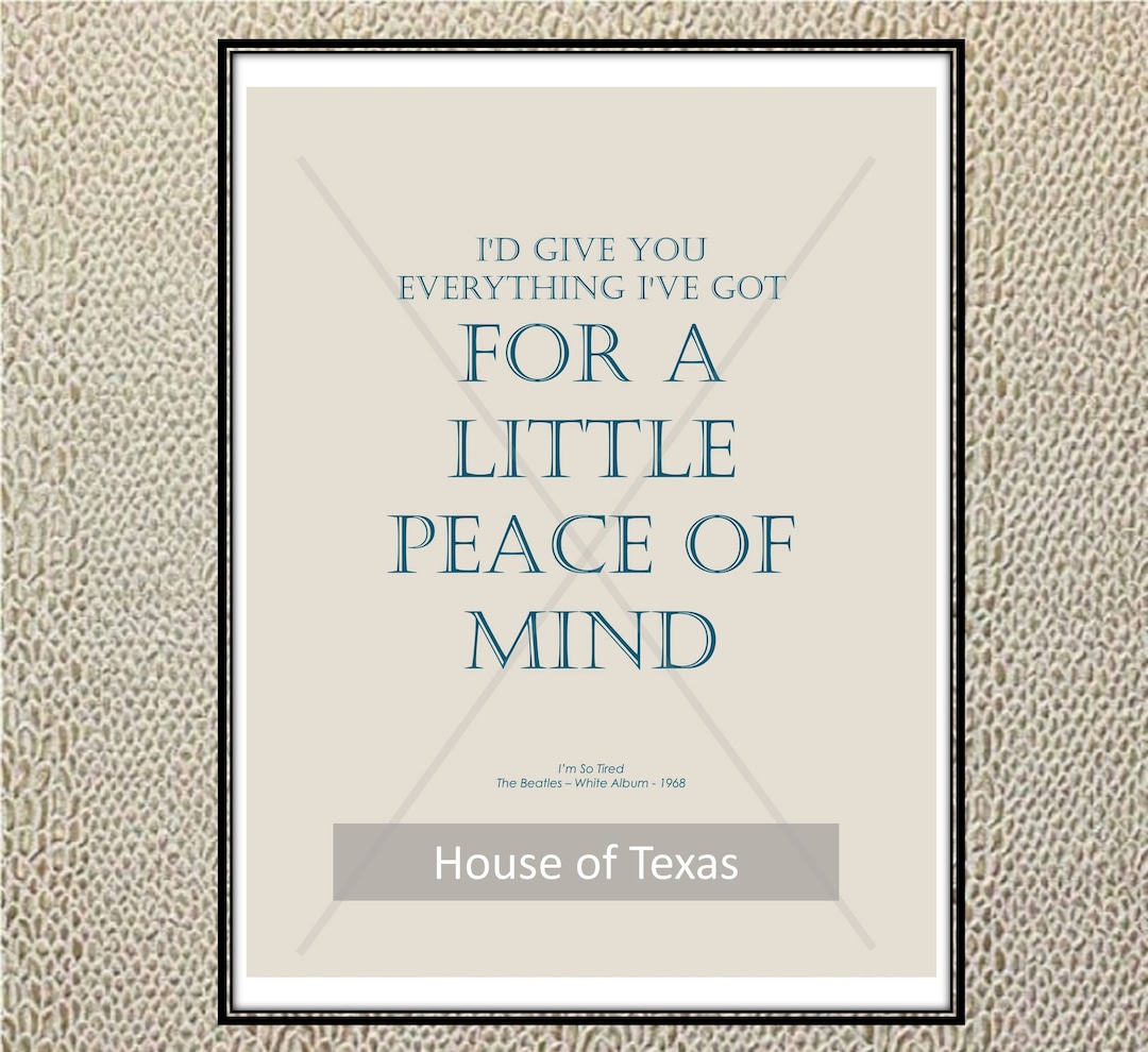 I'm so Tired Quote Print the Beatles Beatles Lyrics From the White ...
