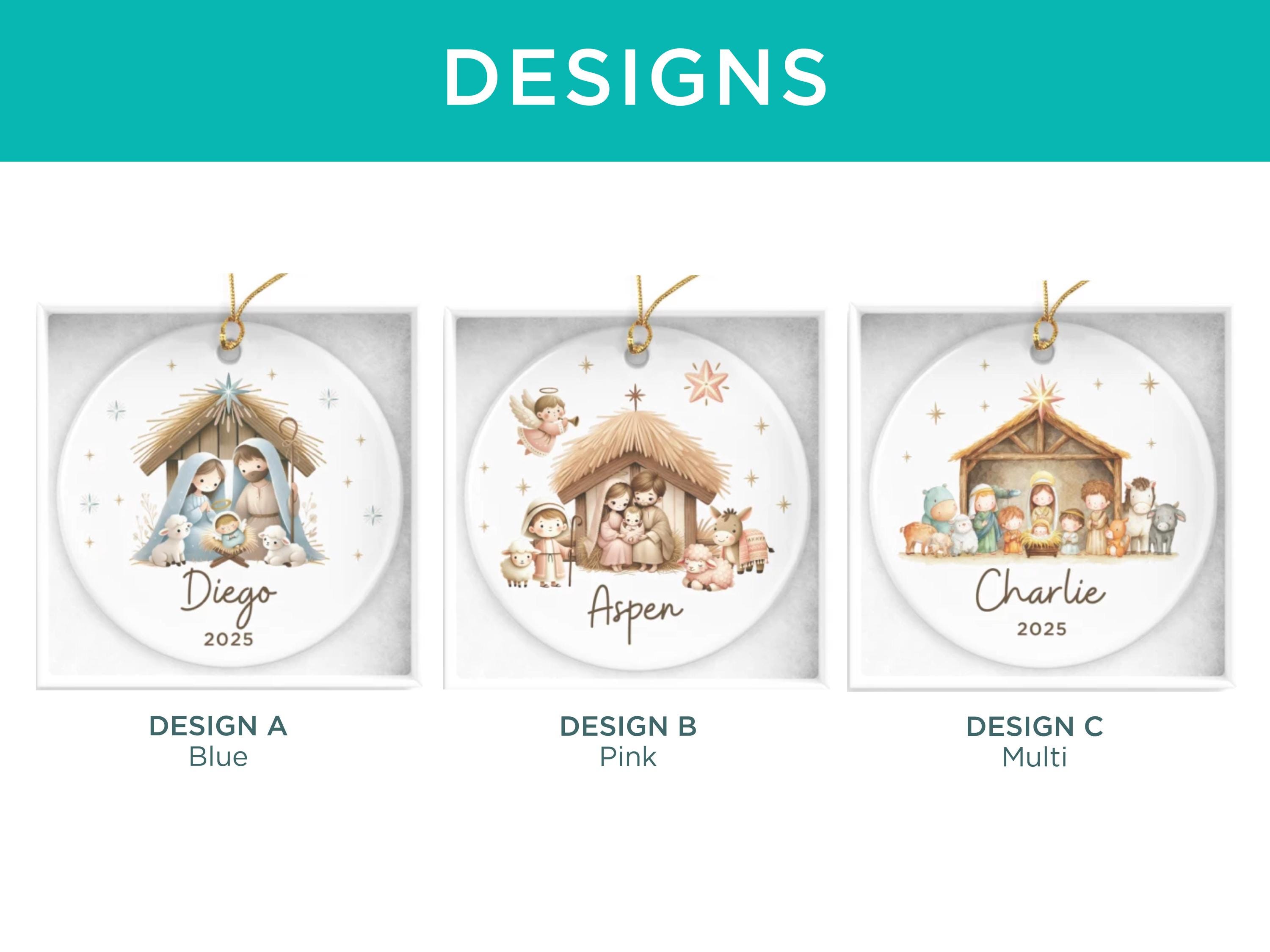 Nativity Scene Custom Christian Ornaments With Name Christmas Tree ...