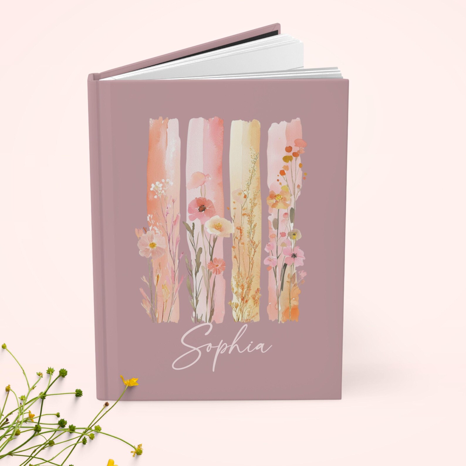 Wildflowers Watercolor Art Custom Notebook Flower Lover Gift Floral ...