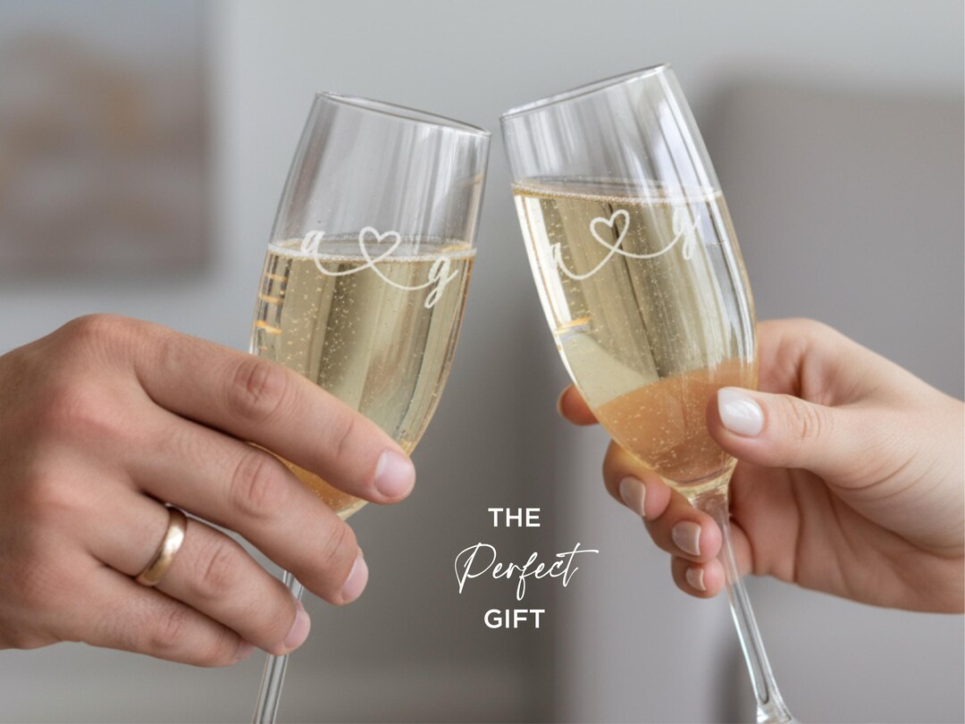 Engraved Glass Personalized With Couples Initials or Names for Wine ...