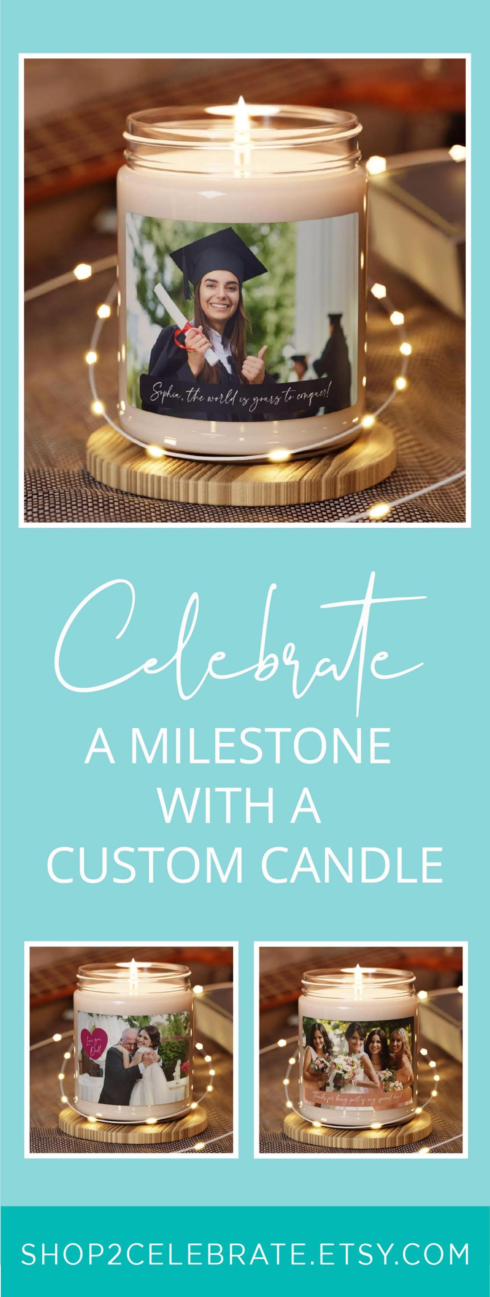 Custom Photo Candle Graduation Photo Gift Personalized Candle ...
