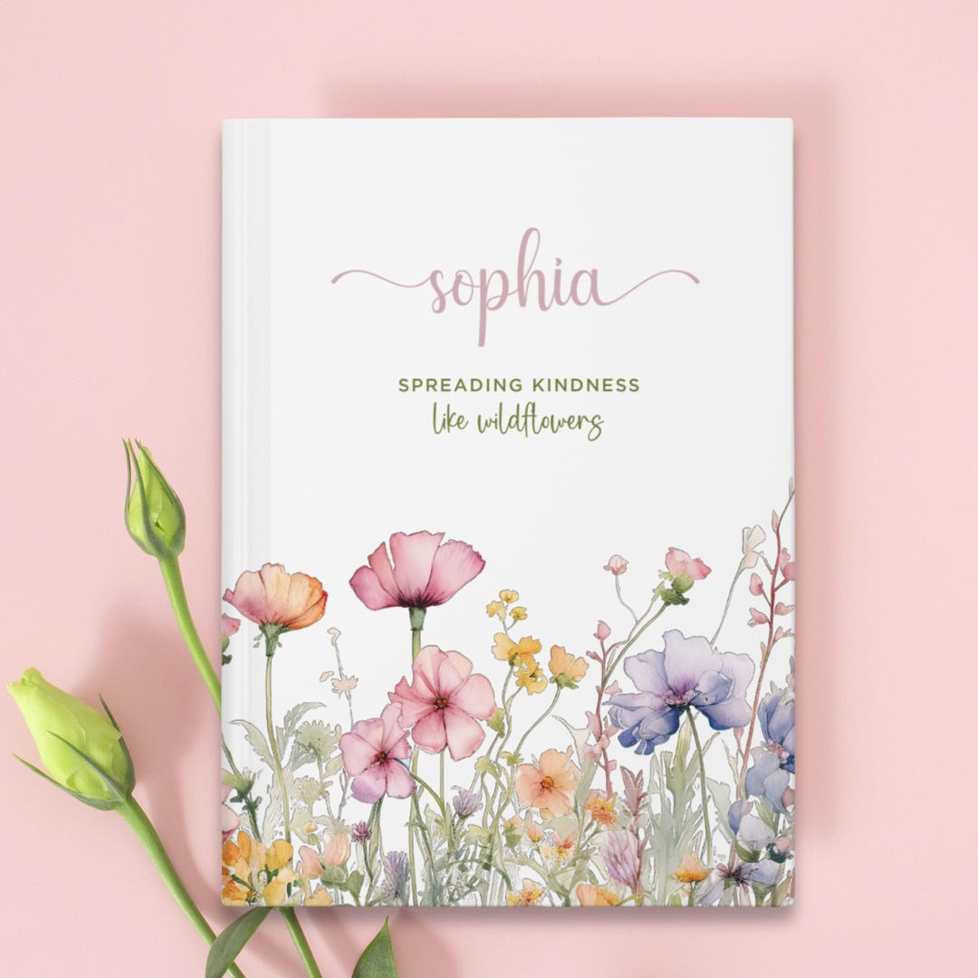 Custom Notebook Friend Gift Personalized Name Journal Flower Gift ...