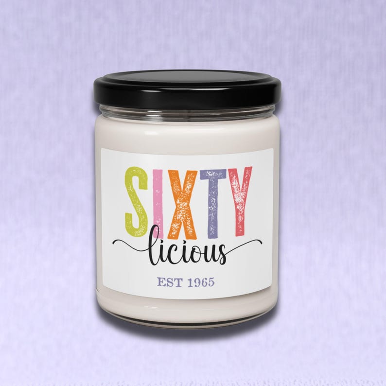 60th Birthday Custom Candle Sixtylicious Birthday Gift Personalized ...