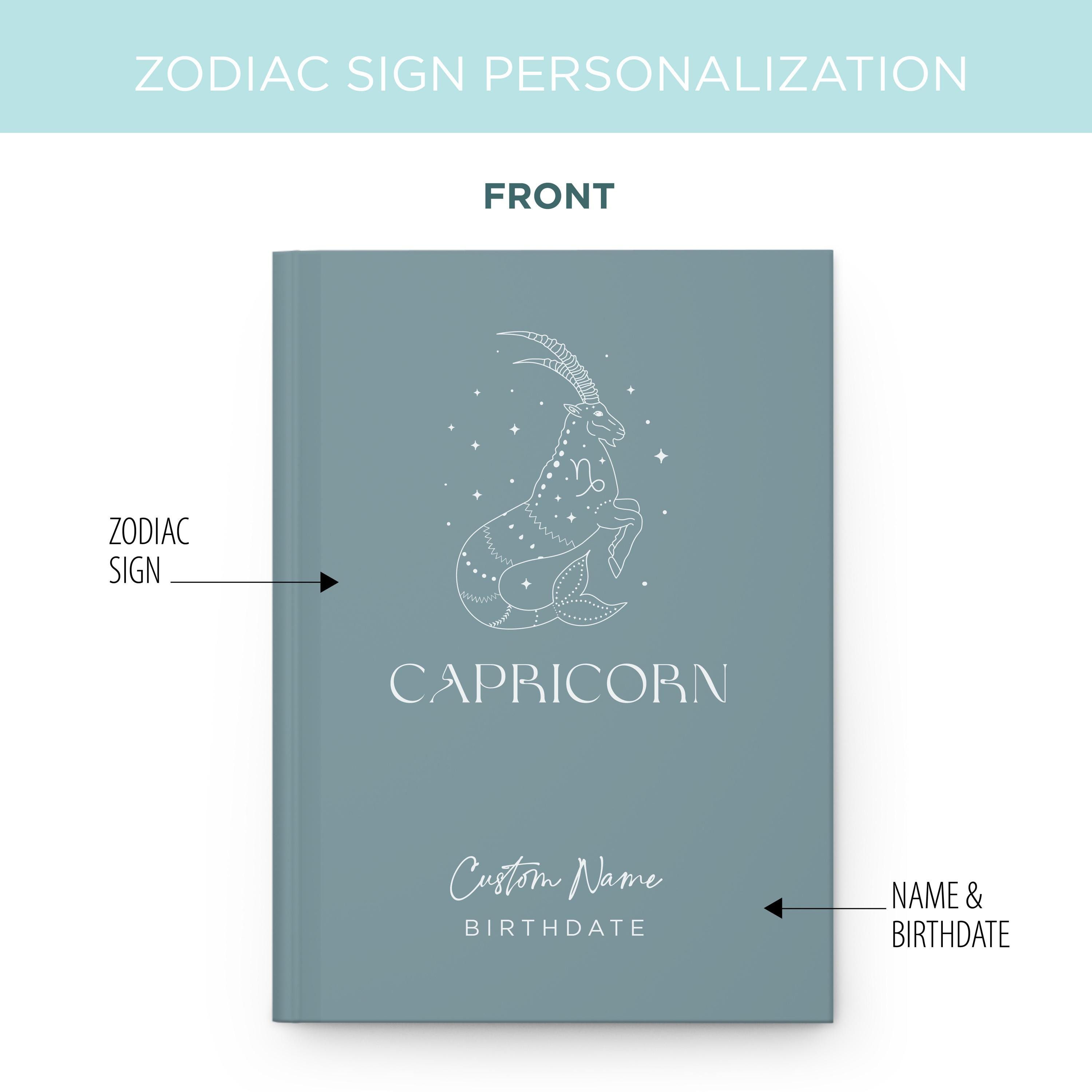 Capricorn Zodiac Sign Custom Journal Birthday Gift for Friend Birth ...