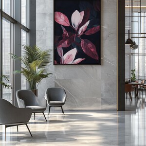 Minimalist Magnolia Leaf Art Print Elegant Botanical Wall Art, Dark ...