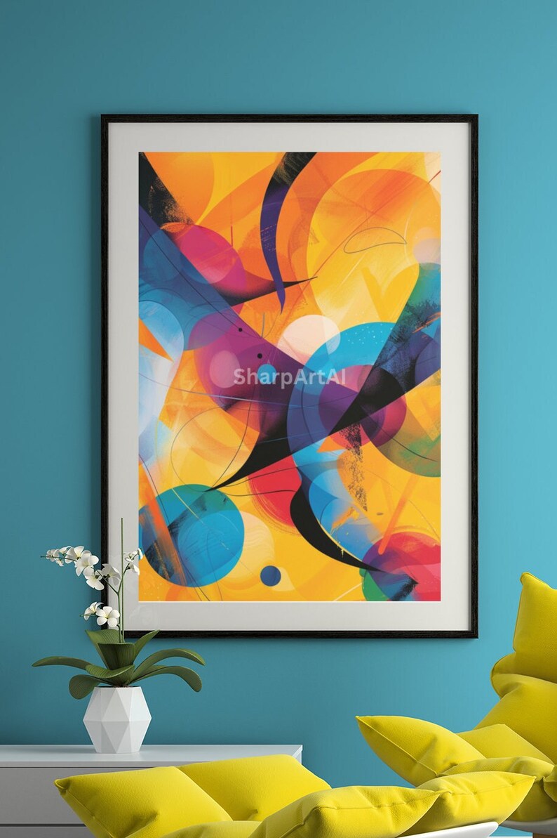 Printable Wall Art Vibrant Energy Minimalist Abstract Art Print ...