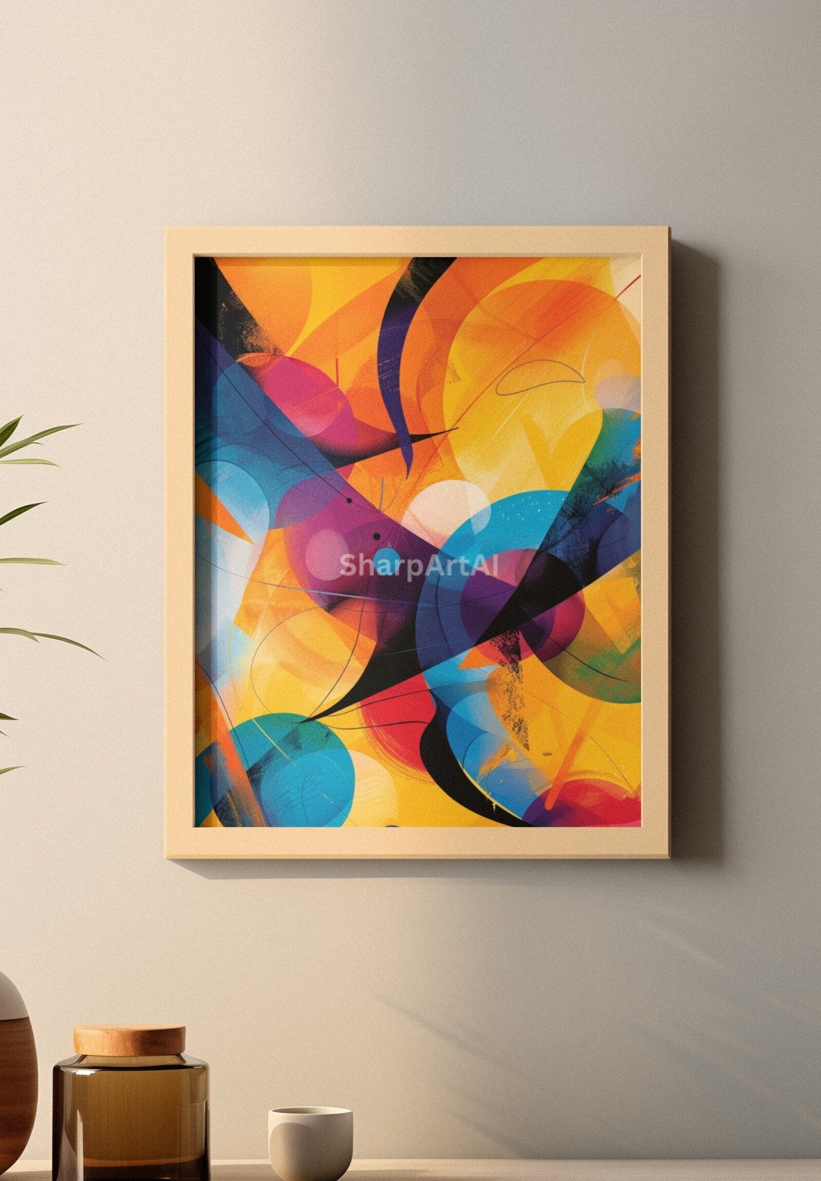 Printable Wall Art Vibrant Energy Minimalist Abstract Art Print ...