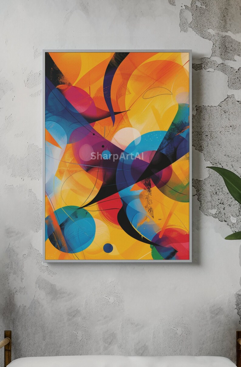 Printable Wall Art Vibrant Energy Minimalist Abstract Art Print ...