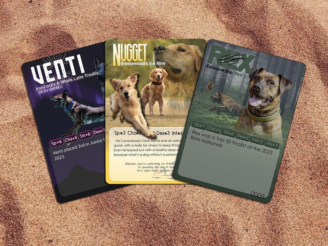 Set of 105 Custom Trading Cards, Sentimental Gift for Pet Parents, Dog ...