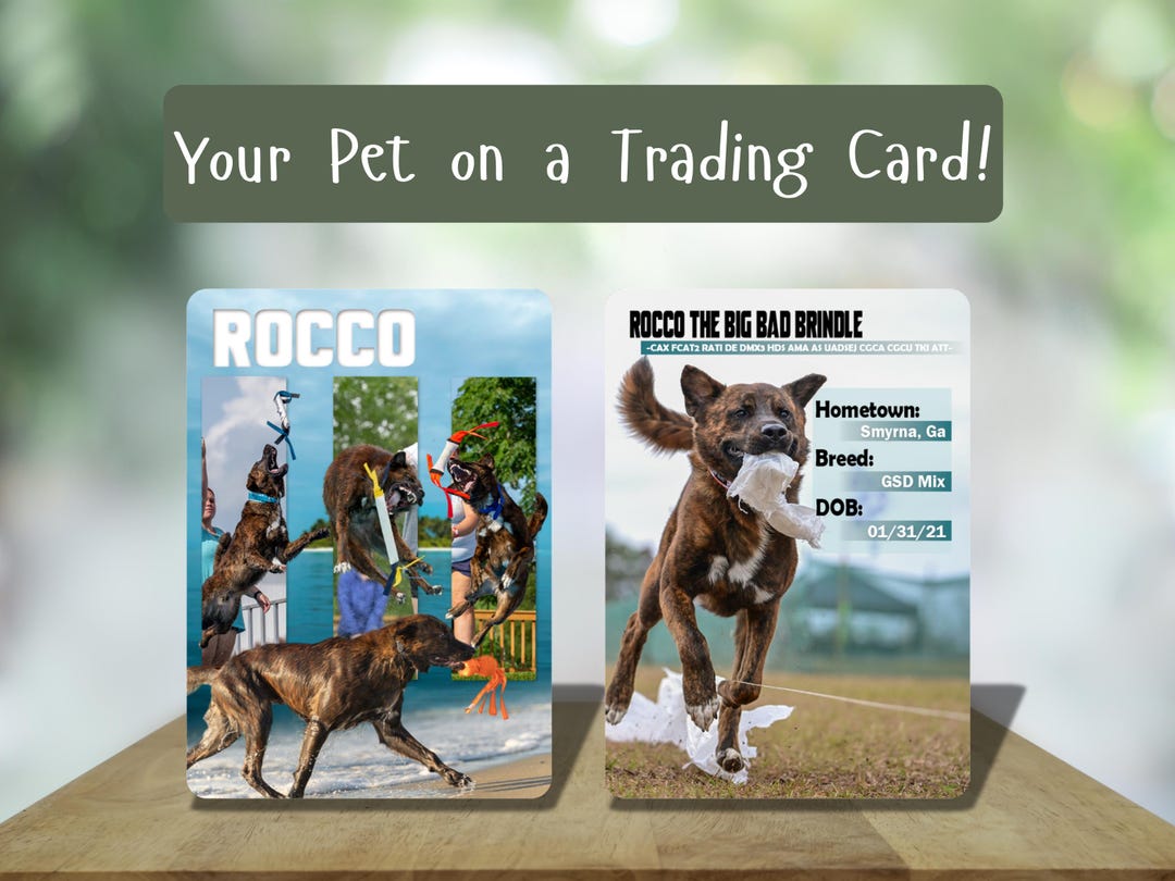 Collectible Pet Trading Cards | Pop Out Design | Double Sided - Etsy