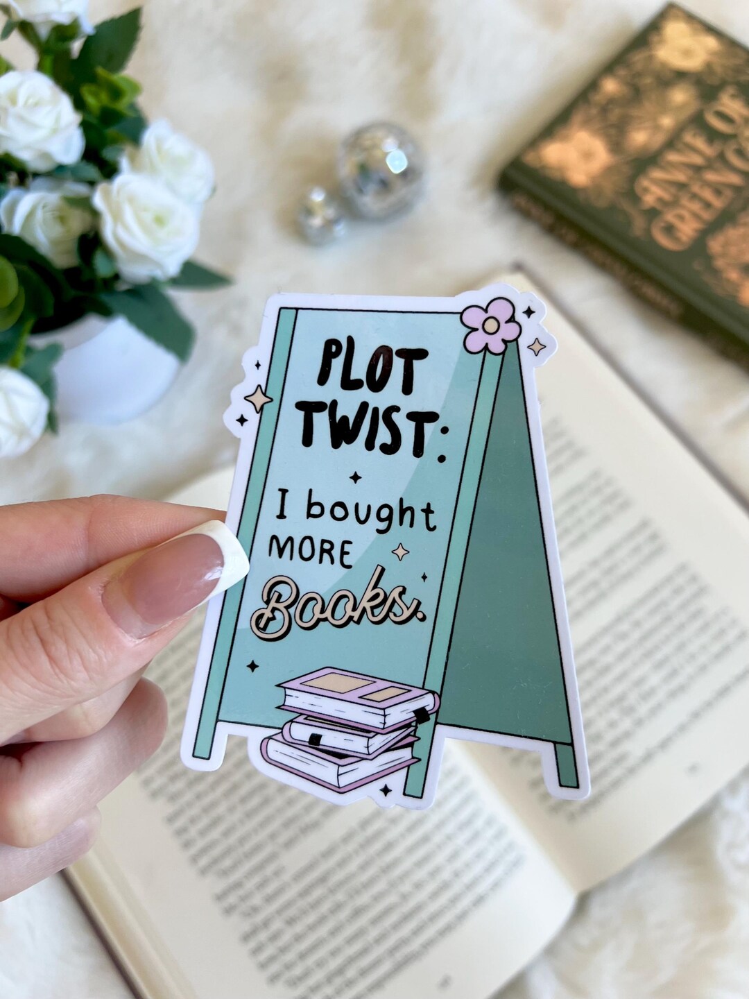 Bookish Plot Twist Sign Sticker | Cute Bookish Merch | Accessories ...