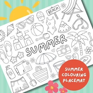 Summer Colouring Placemat - Summer Season Colouring Activity Page for ...