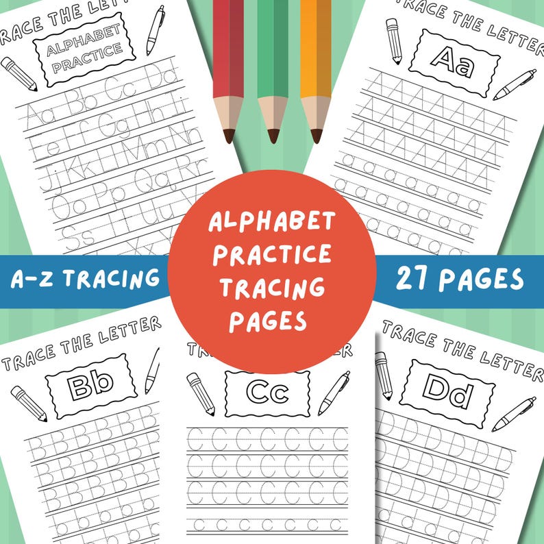 Alphabet Tracing Worksheets - Alphabet Practice Pages - Handwriting ...