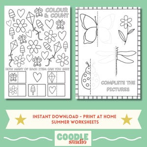 Summer Activity Workbook: Kids Colouring Pages (digital Download) - Etsy