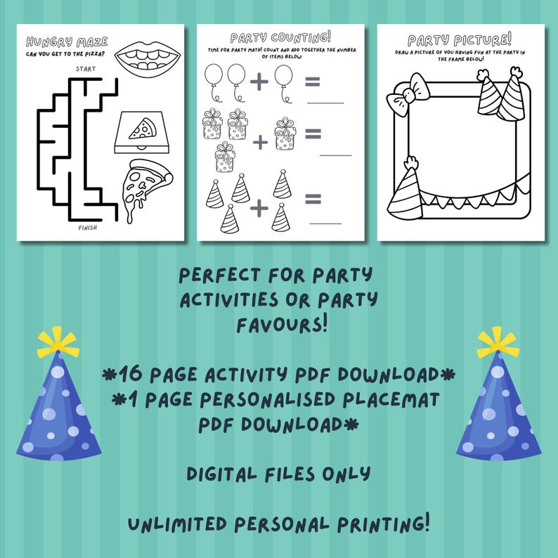 Personalized Birthday Coloring Bundle: Kids Party Activity (PDF) - Etsy