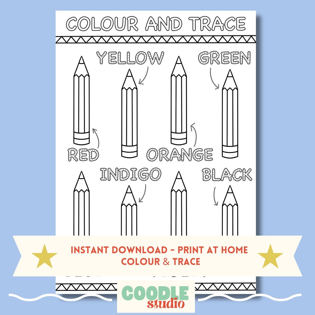 Learning Colours Colouring Sheet Tracing Letters Practice Colouring and ...