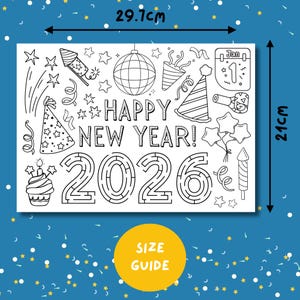 New Years Colouring Placemat - New Year’s Eve Kids Activities - 2026 ...