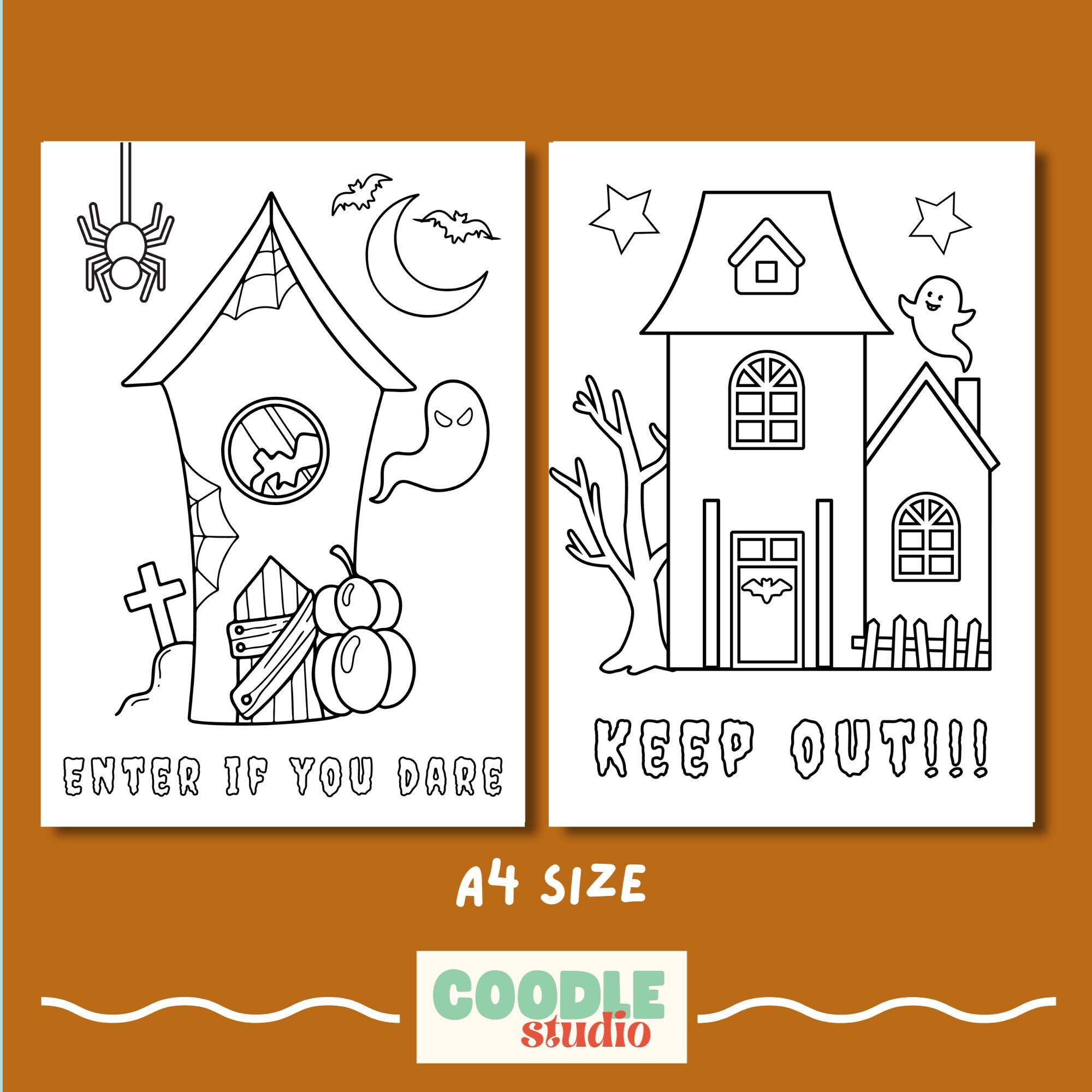 Halloween Haunted House Colouring Pages - Spooky Colouring Sheets for ...