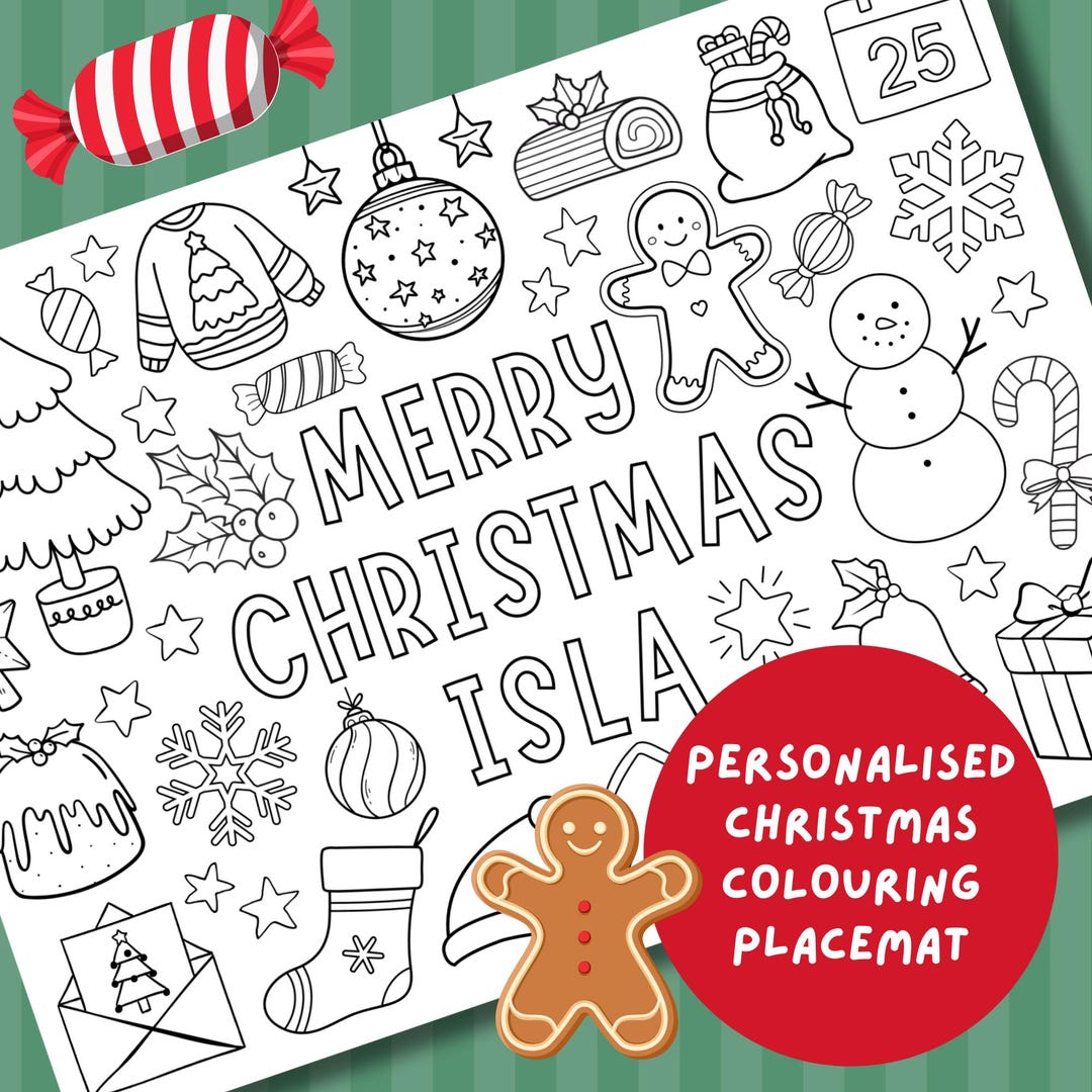 Personalised Christmas Colouring Placemat - Christmas Eve Box Ideas ...
