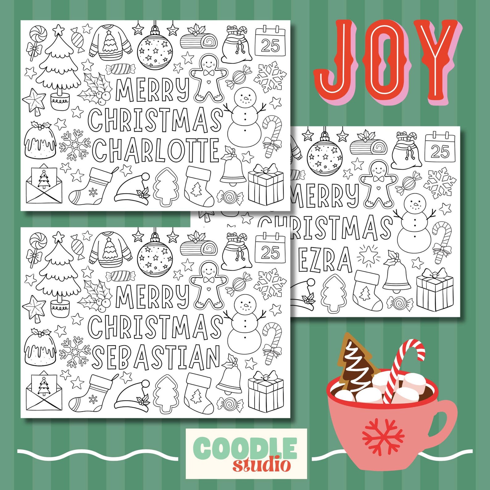Personalised Christmas Colouring Placemat Christmas Eve Box Ideas ...