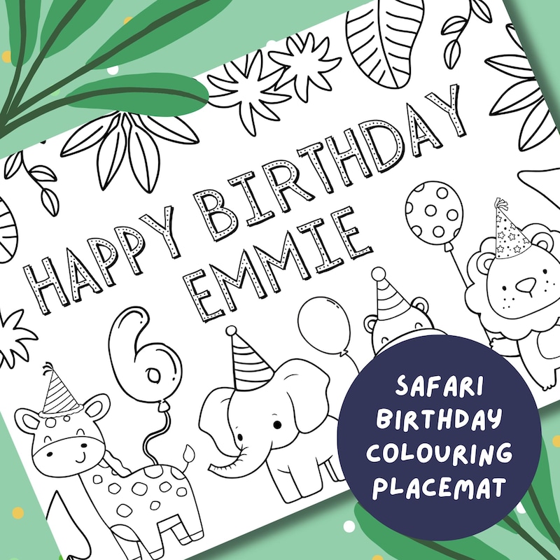 Jungle Custom Coloring Page - Etsy