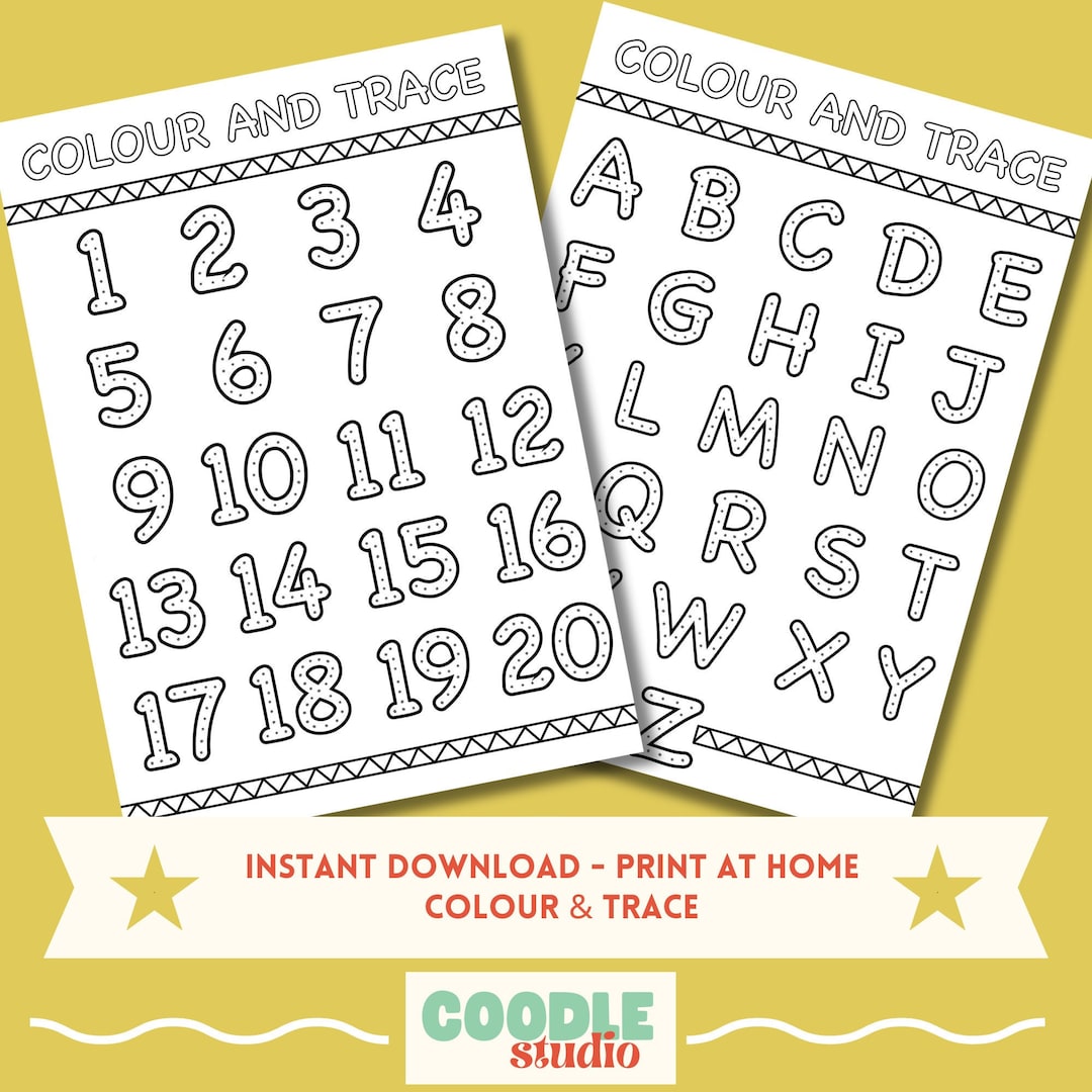 Alphabet & Number Tracing Worksheet: Early Learning Printable (digital ...