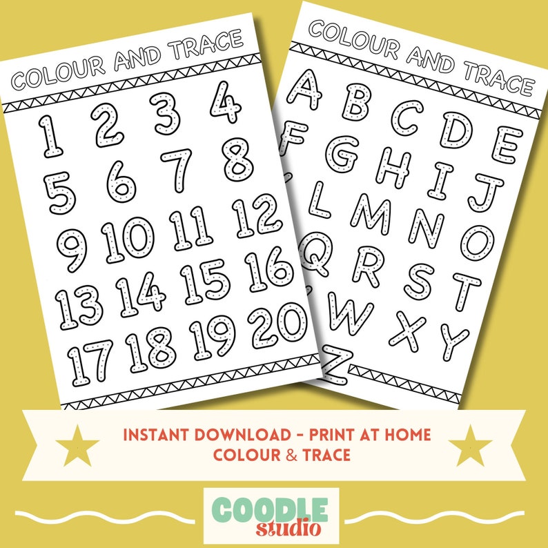 Alphabet & Number Tracing Worksheet: Early Learning Printable (digital ...