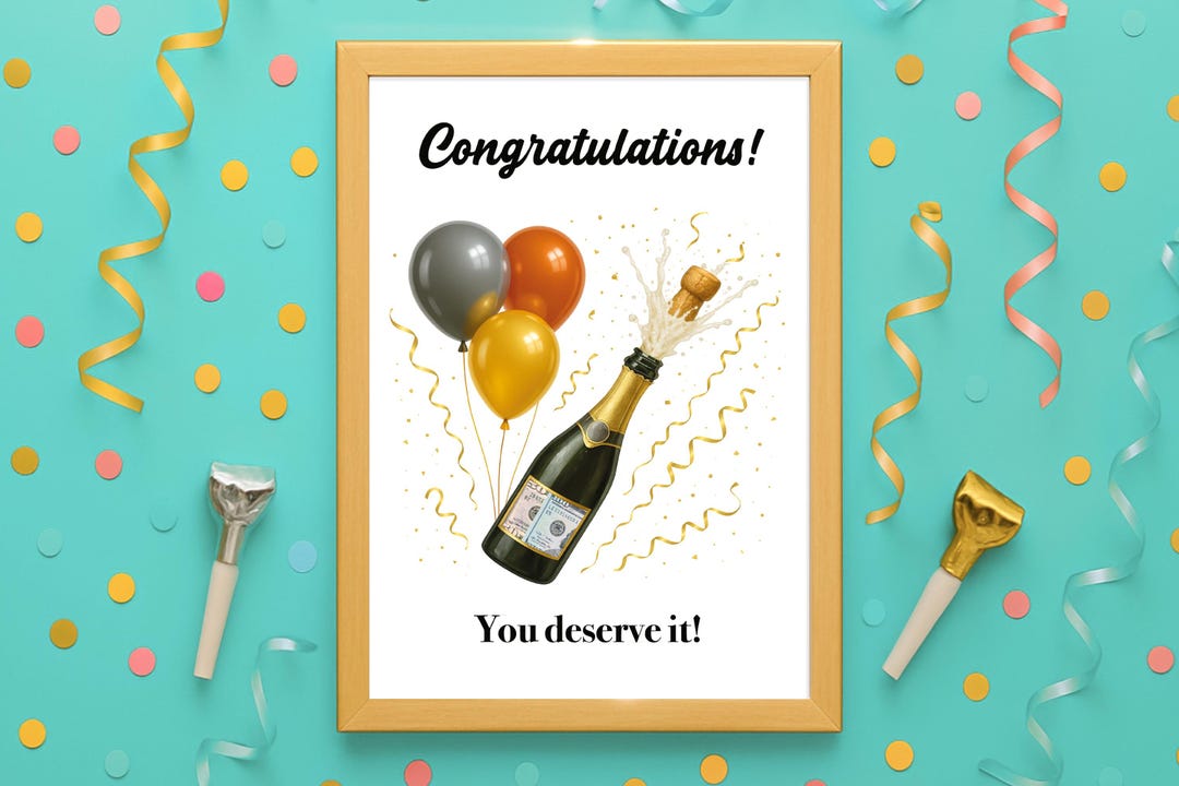 Congrats Money Gift Card: DIY Printable Birthday Gift (digital Download ...