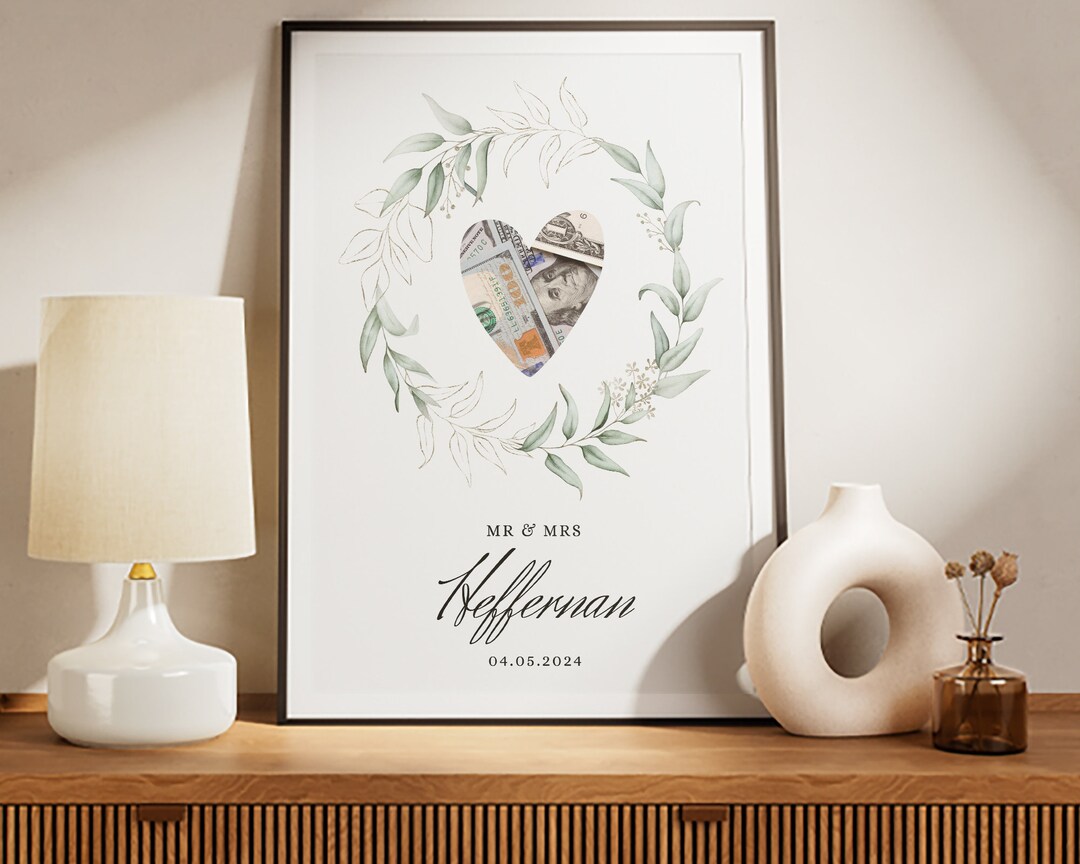 Personalized Eucalyptus Wedding Money Gift Poster (PDF) - Etsy