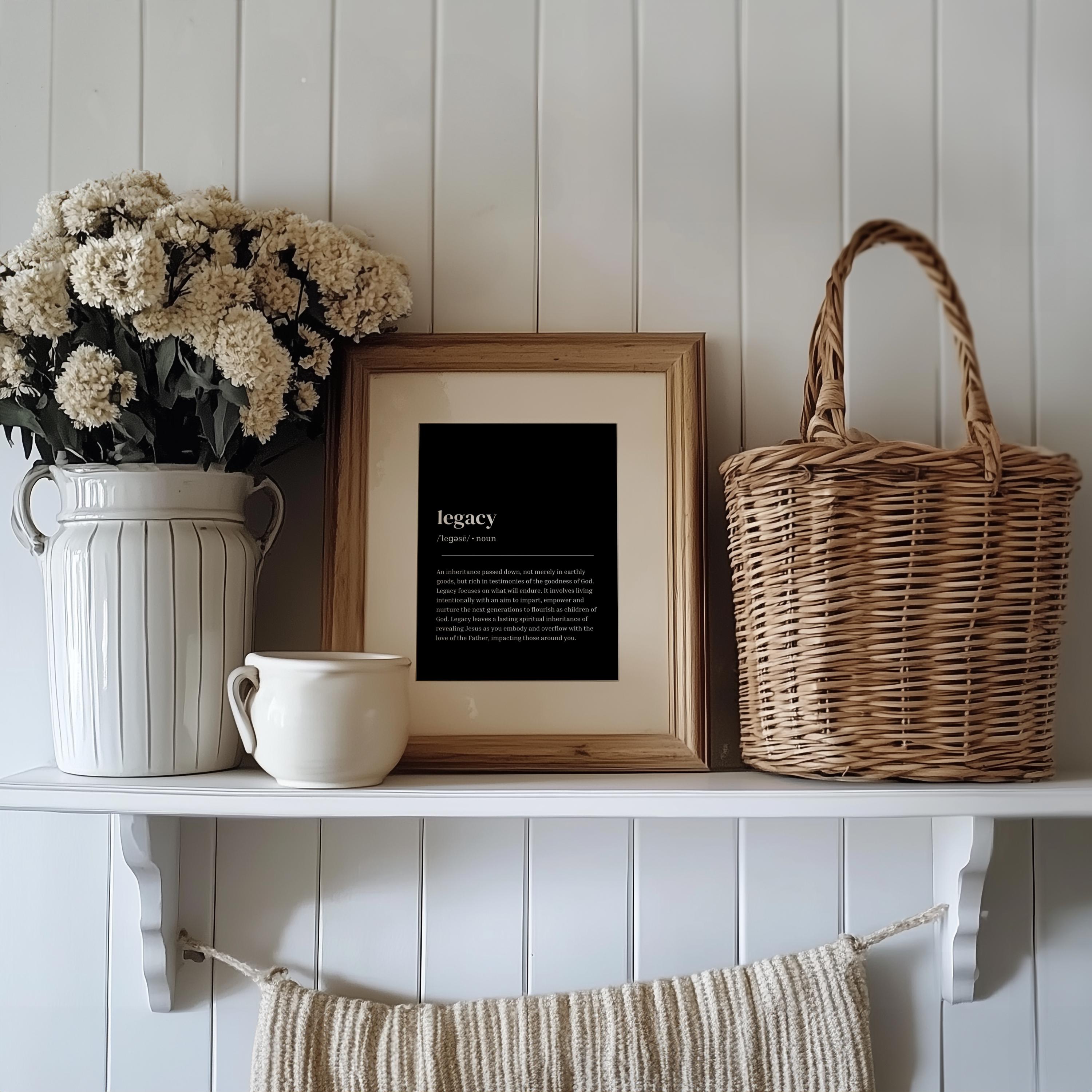 Legacy Definition Print, Inheritance, Black and White | Christian Wall ...