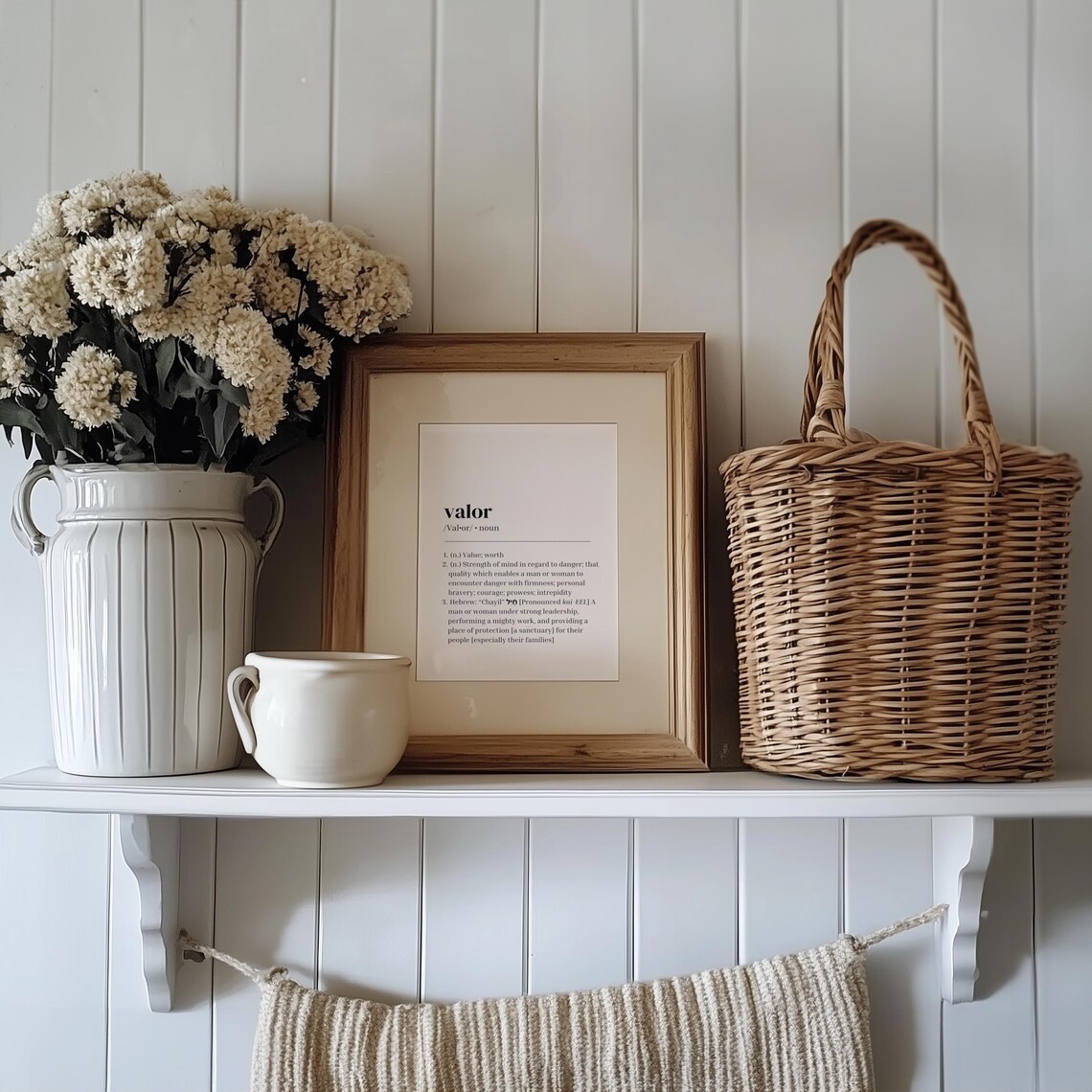 Valor Definition Print, Black and White | Christian Wall Art by Hannah ...