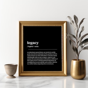 Legacy Definition Print, Inheritance, Black and White | Christian Wall ...