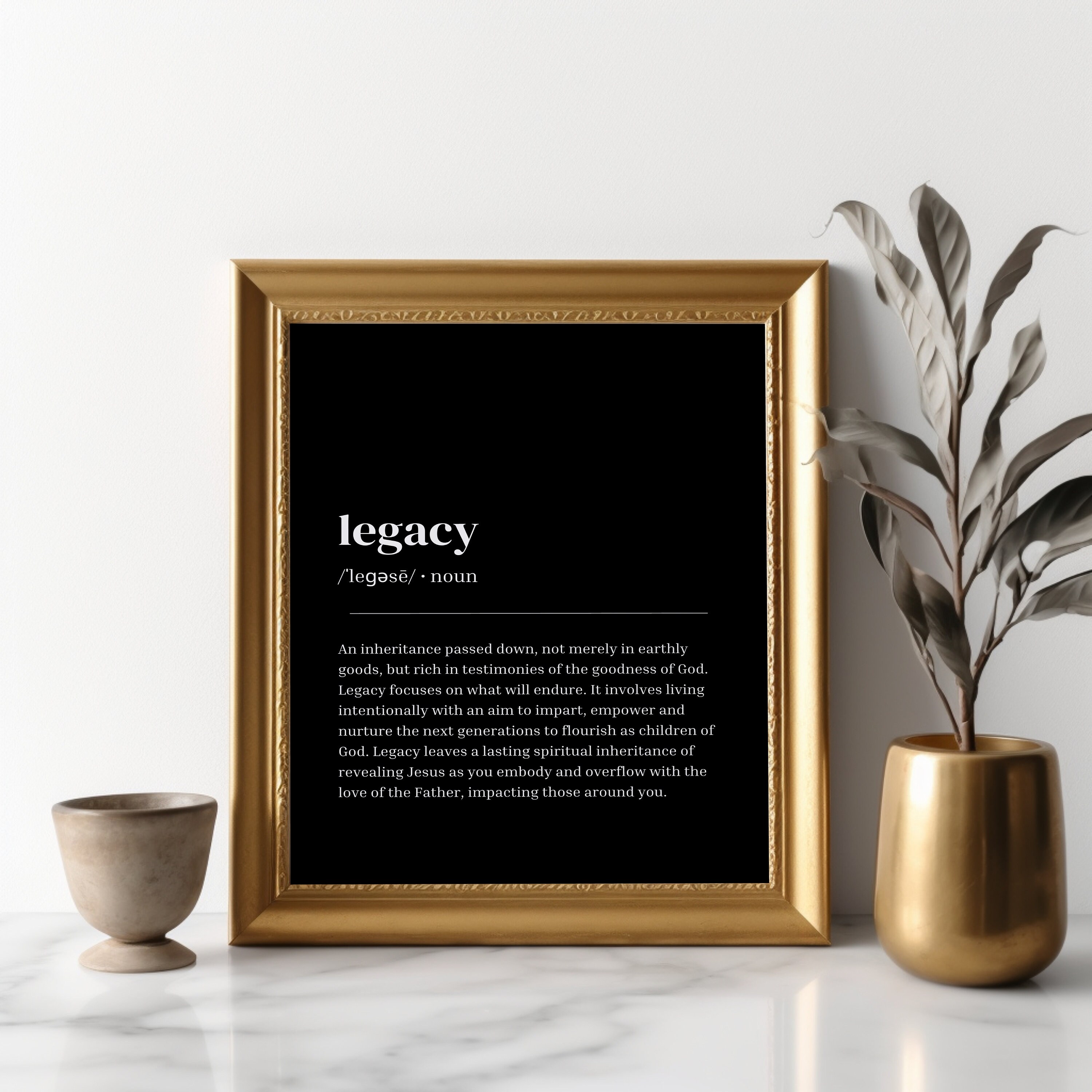 Legacy Definition Print, Inheritance, Black and White | Christian Wall ...