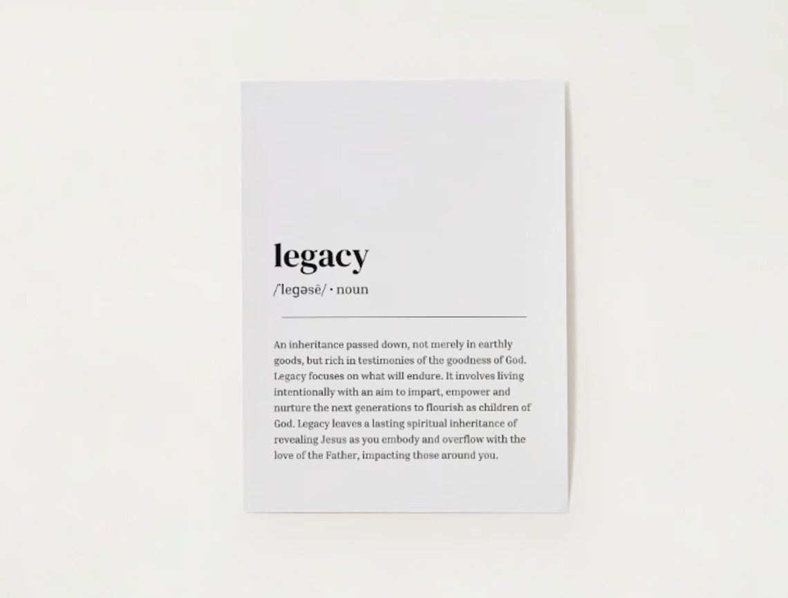 Legacy Definition Print, Inheritance, Black and White | Christian Wall ...