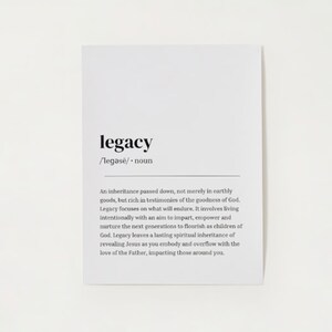 Legacy Definition Print, Inheritance, Black and White | Christian Wall ...