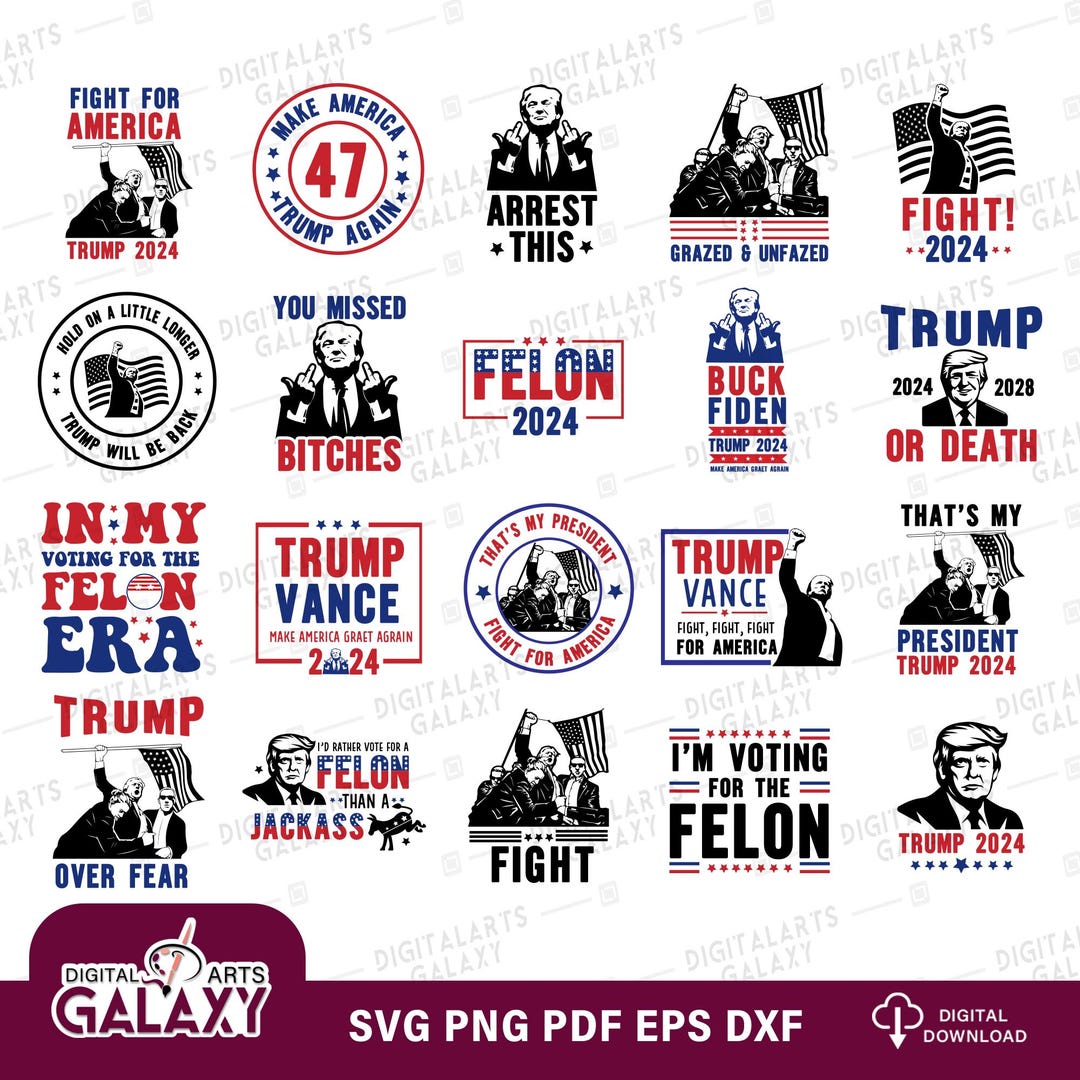 Donald Trump SVG Bundle Donald Trump Survive SVG Donald Trump Fight ...
