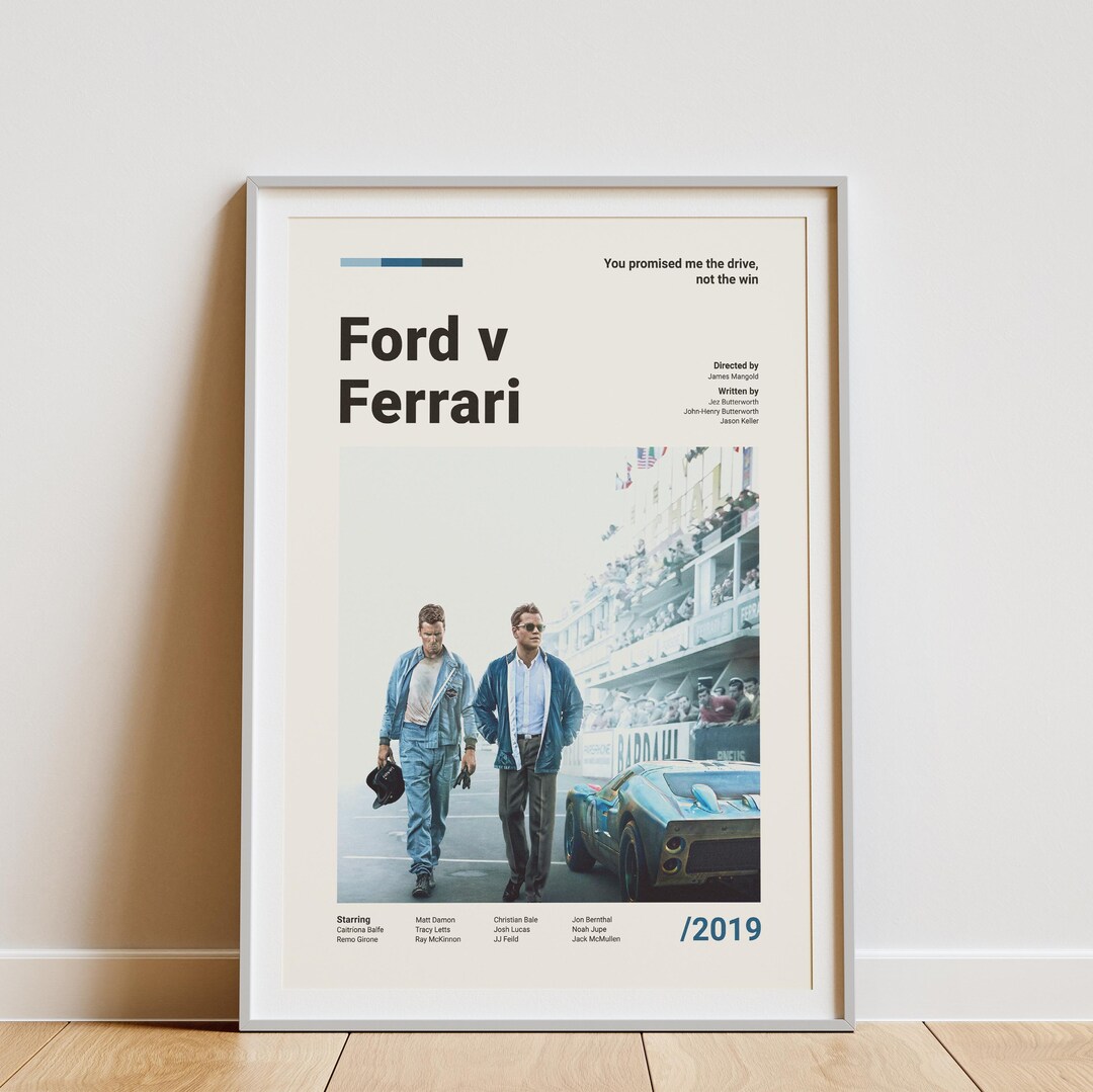 Ford V Ferrari Wall Art Print | Movie Poster Design | Le Mans '66 ...
