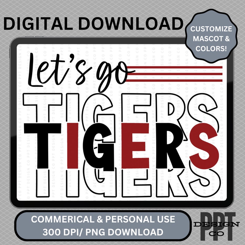 Customizable Mascot Spirit Wear PNG Design (digital Download) - Etsy