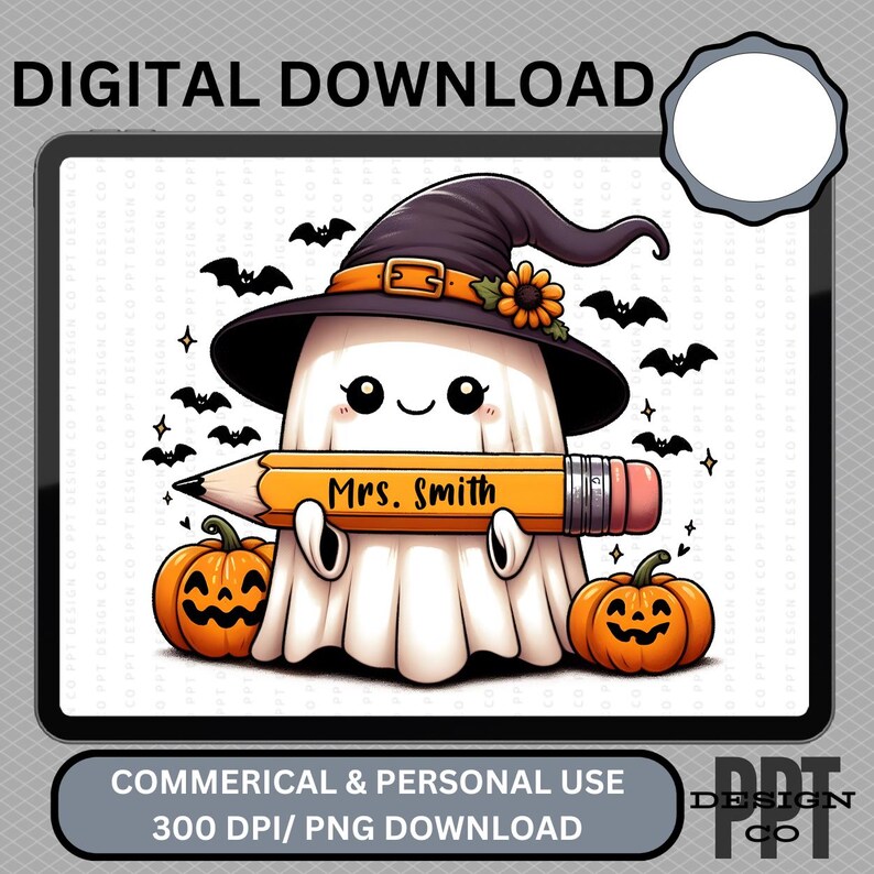 Custom Halloween TEACHER PNG Instant Download Trendy PNG - Etsy