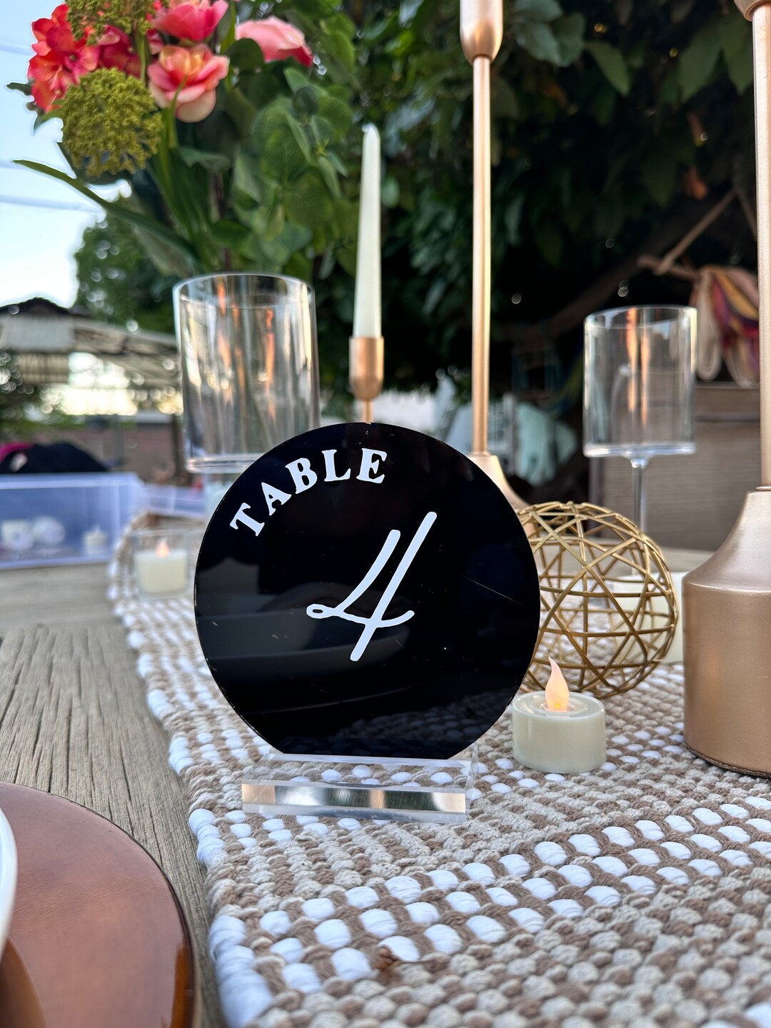 Round Acrylic Table Number - Etsy