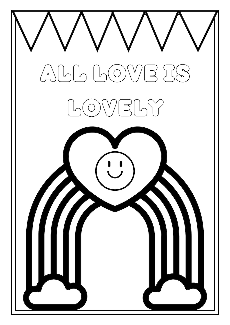 Pride Coloring Pages Pride Month Instant Downloads Pride Flag ...