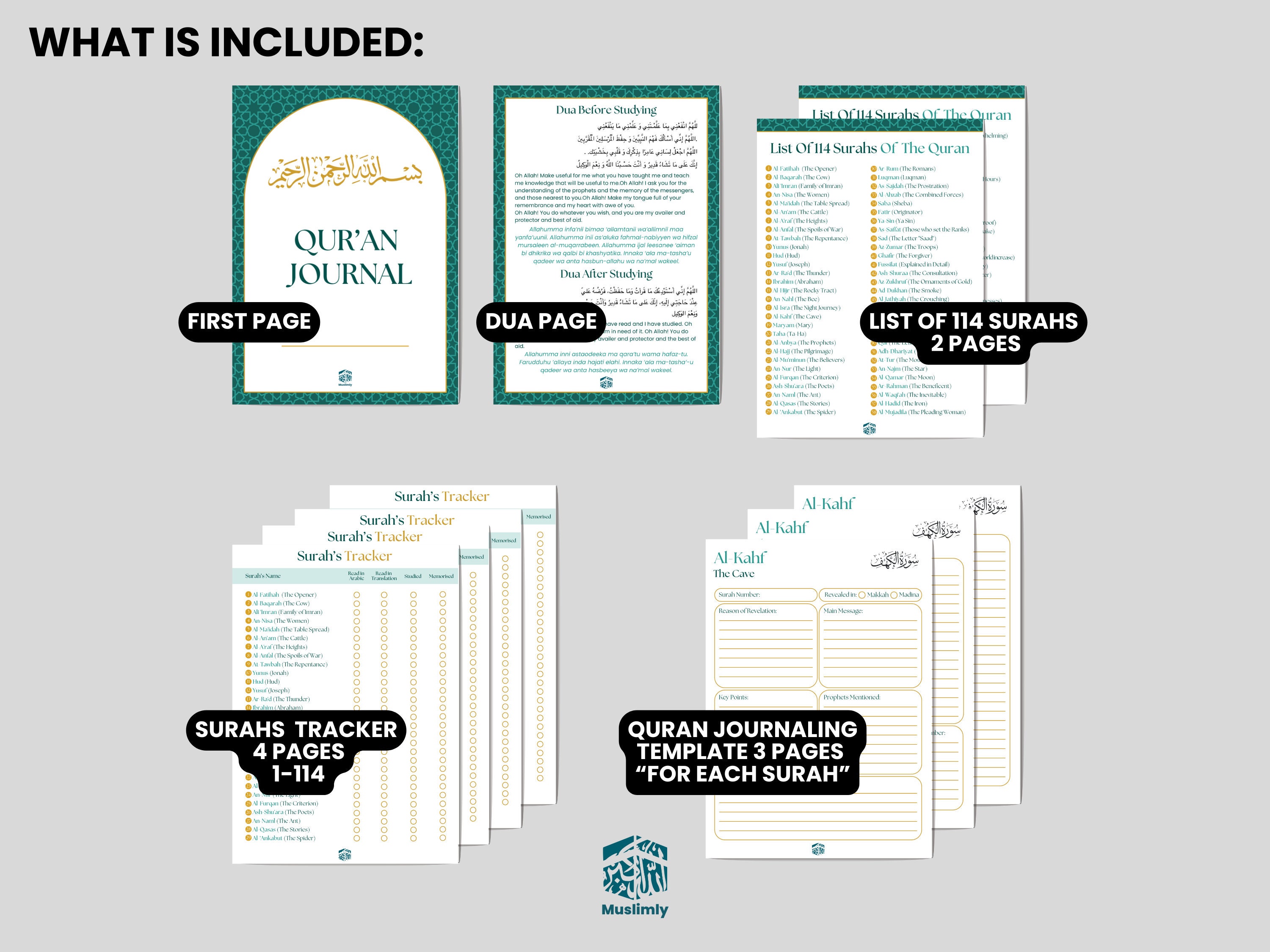 Quran Journal Digital, Quran Study, Quran Tracker, Muslim Planner ...