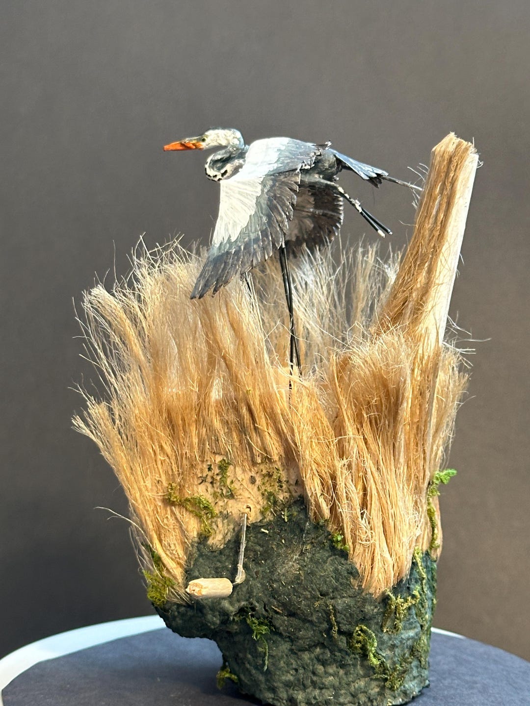 Automata Grey Heron, Handmade - Etsy