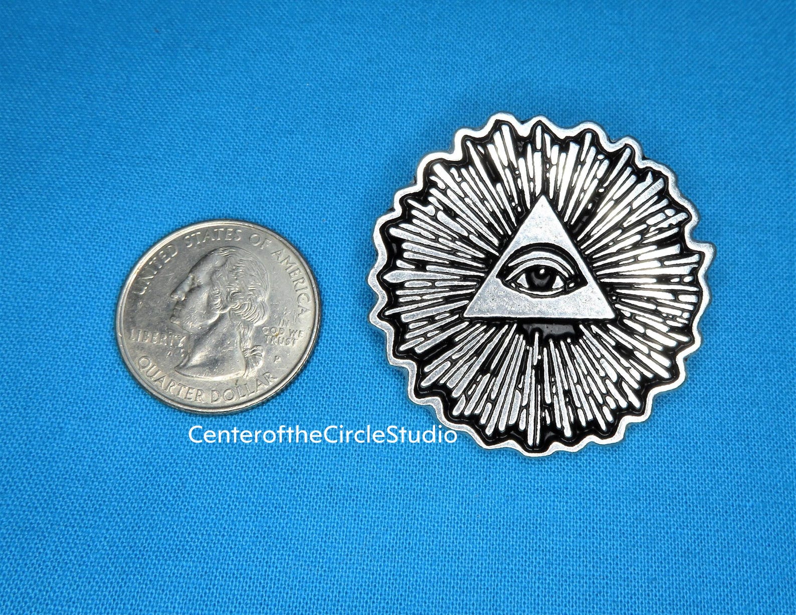 Illuminati Button, All Seeing Eye Button, Handmade Cast Silver Pewter ...
